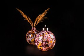 Skleněná olejová lampa SCUTI – Jantarově lososová