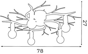 Stropní svítidlo GARNISH 5xE27/15W/230V bílá/patina