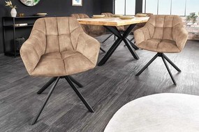 Designová otočná židle Vallerina šedo-hnědý samet