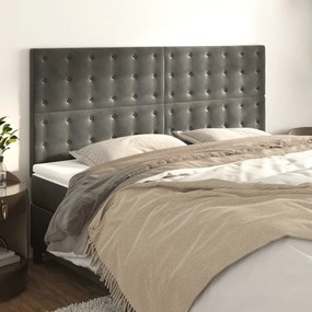 Čelo postele tmavě šedé 180x5x118/128 cm sametové 3116827
