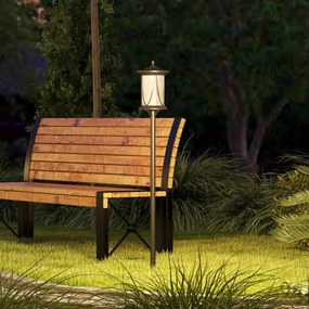 Solární pouliční lampa LED Outsunny, IP44, ABS, 17W x 17D x 127H cm, se studeným bílým světlem LED, světelný senzor, vodotěsná, pro venkovní použití,…