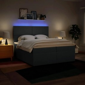 Box spring postel s matrací modrá 200x200 cm textil 3292894