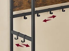 Předsíňový věšák s botníkem Vasagle Vigro 100 cm hnědý