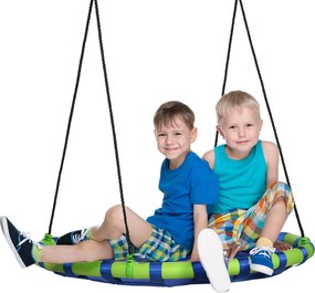 Houpací hnízdo Outsunny - nastavitelné pro děti 3-8 let, nosnost 150 kg, venkovní Ø100x120-180 cm Modrá | Aosom