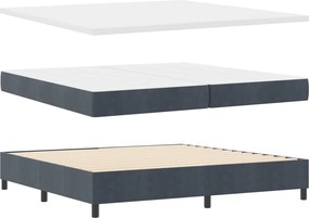 Postel s boxspringem s čelo Tmavě šedá 200 x 200 cm samet 3344535