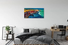 Obrazy na plátně Mořská oblohy skály 125x50 cm