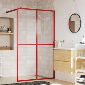Zástěna do průchozí sprchy čiré ESG sklo červená 140 x 195 cm - Default Title
