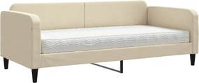 Válenda s matrací krémová 90 x 200 cm textil 3196802