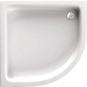 Deante Plus II, čtvrtkruhová akrylátová sprchová vanička s nožičkami 80x80x26 cm, hloubka 12cm, bílá, KTU_032B