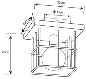 Globo 15530-1D - Stropní svítidlo MERRIL 1xE27/60W/230V
