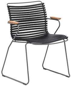 Černá plastová zahradní židle HOUE Click s područkami