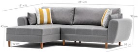 Hanah Home Rohová pohovka IGOR světle šedá levá 825BLC1382