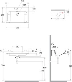 Kerasan, INKA keramické umyvadlo 60x40cm, bílá, 341101