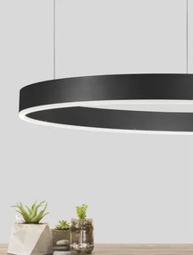 LED lustr Motif 80 černé CCT s dálkovým ovládáním