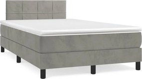 Box spring postel s matrací světle šedá 120 x 200 cm samet 3141293