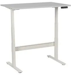 Výškově nastavitelný kancelářský stůl Manutan Expert, 120 x 80 x 62,5 - 127,5 cm, rovné provedení, ABS 2 mm, světle šedá