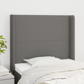 Čelo postele typu ušák tmavě šedé 83x16x118/128 cm textil 3119275