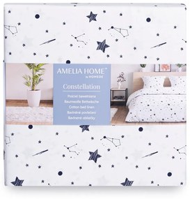 Lenjerie de pat dublu din bumbac AmeliaHome Averi Constellation, 200 x 200 cm