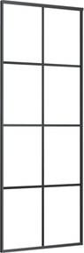 vidaXL Posuvné dveře 76 x 205 cm čiré ESG sklo a hliník [151666] Barva: Černá