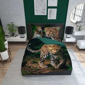 DETEXPOL Francouzské povlečení Leopard natur Bavlna, 220/200, 70/80 cm