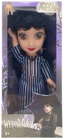 Wednesday Addams Family figurky, mix druhů Varianta: H - panenka pruhované šaty (15 cm)