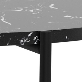 ACTONA Kulatý odkládací stolek AVILA černý ⌀52 cm