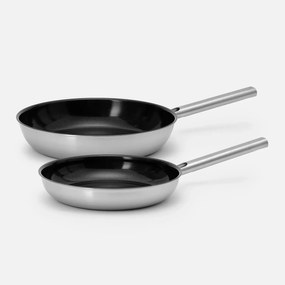 Fabini Sada pánví Lucca 4.0 Standard, ø 26 cm + ø 30 cm, 2 díly - Nepřilnavé nerezové beznýtové pánve s keramickým povrchem z vícevrstvé nerezové oceli