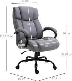 Kancelářská židle Vinsetto Kancelářská židle Herní židle Otočná židle Houpací funkce Silná čalouněná ergonomická židle Nosnost 220 kg | Aosom