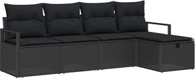 Set pohovek 5 ks 5-Počet míst Černá polyratan 3359162