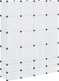 Modulární skříň s 18 přihrádkami bílá 37 x 146 x 180,5 cm 240502