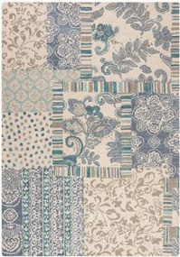 Ručně všívaný vlněný koberec's nízkým vlasem Eloise Patchwork