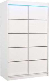 ADRK Furniture Posuvná skříň s LED osvětlením BENISSO 120 ADRK-SW-BEN-W-120+L