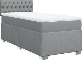 Box spring postel s matrací světle šedá 80 x 200 cm textil 3288022