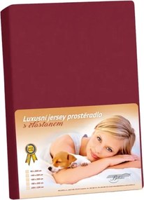 Bellatex prostěradlo jersey LUX  Bordová rozměr 120x200 cm
