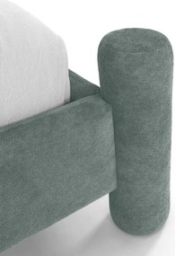 Světle modrá čalouněná dvoulůžková postel s roštem 140x200 cm Vera – Micadoni