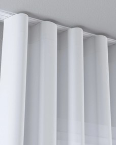 Záclona na řasící pásce Wave barva bílá látka poloprůhledná, pletený vzor
