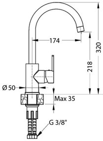 ALVEUS 1129054 - Dřezová baterie TONIA 34 cm granit/béžová