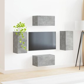 Sestava TV skříněk 4 ks Betonově šedá Kompozitní dřevo 3409153