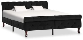 Rám postele Keeline - černý samet | 140 x 200 cm