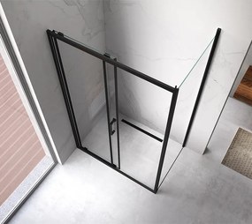 BPS-koupelny Obdélníkový sprchový kout KZ104B BL 110x90 černý/transparent + vanička ST04B BL černá
