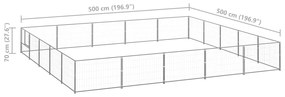 Psí kotec stříbrný 25 m² ocel