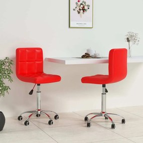 vidaXL Otočné jídelní židle 2 ks umělá kůže [334346] Barva: Červená