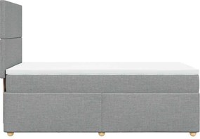Box spring postel s matrací světle šedý 100 x 200 cm textil 3291184
