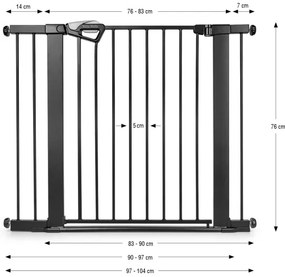 Bezpečnostní zábrana GUARDY 104 s rozšířením, černá