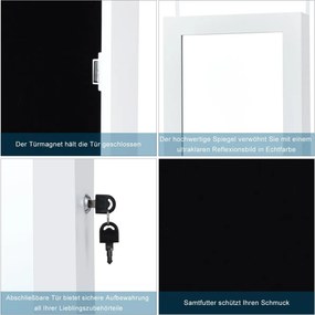 Costway Šperkovnice s 15 LED světly a zrcadlem po celé délce a montáží