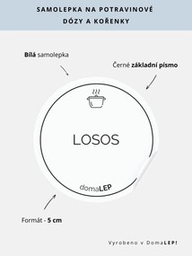 Samolepka na kořenky LOSOS bílá 5 cm základní písmo