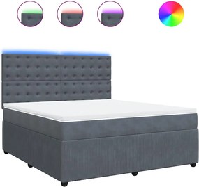 Box spring postel s matrací tmavě šedá 180x200 cm samet 3294719