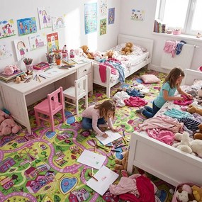 Vopi, Dětský metrážový koberec silnice Sweet Town - neúčtujeme odřezky z role, na míru, šíře 2m,3m,4m, vícebarevná, filc, dětský pokoj