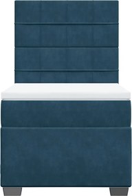 Box spring postel s matrací modrá 100 x 200 cm samet 3290838
