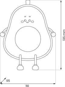 Dětská lampa Avocado, 1w, 3000k